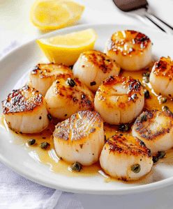 Pan Seared Scallops With Lemon Caper Sauce Recipe - Savory Kitchen Stories
