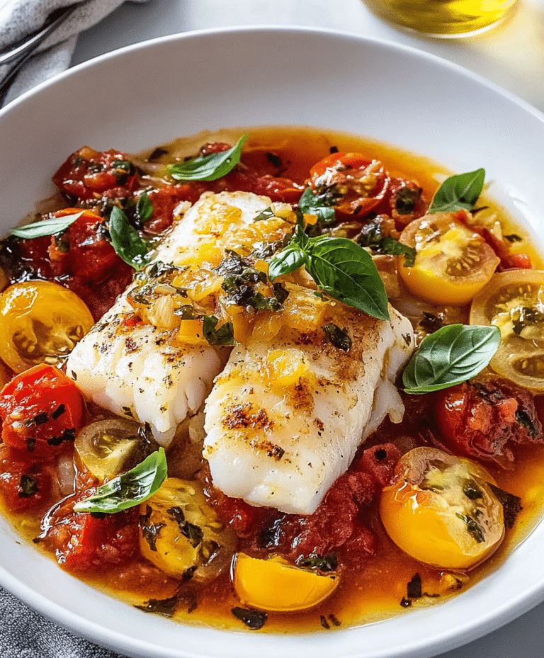 Pan-seared Cod In White Wine Tomato Basil Sauce Recipe - Savory Kitchen ...