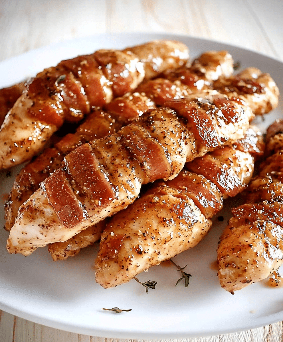 Bacon Brown Sugar Chicken Tenders Recipe - Savory Kitchen Stories