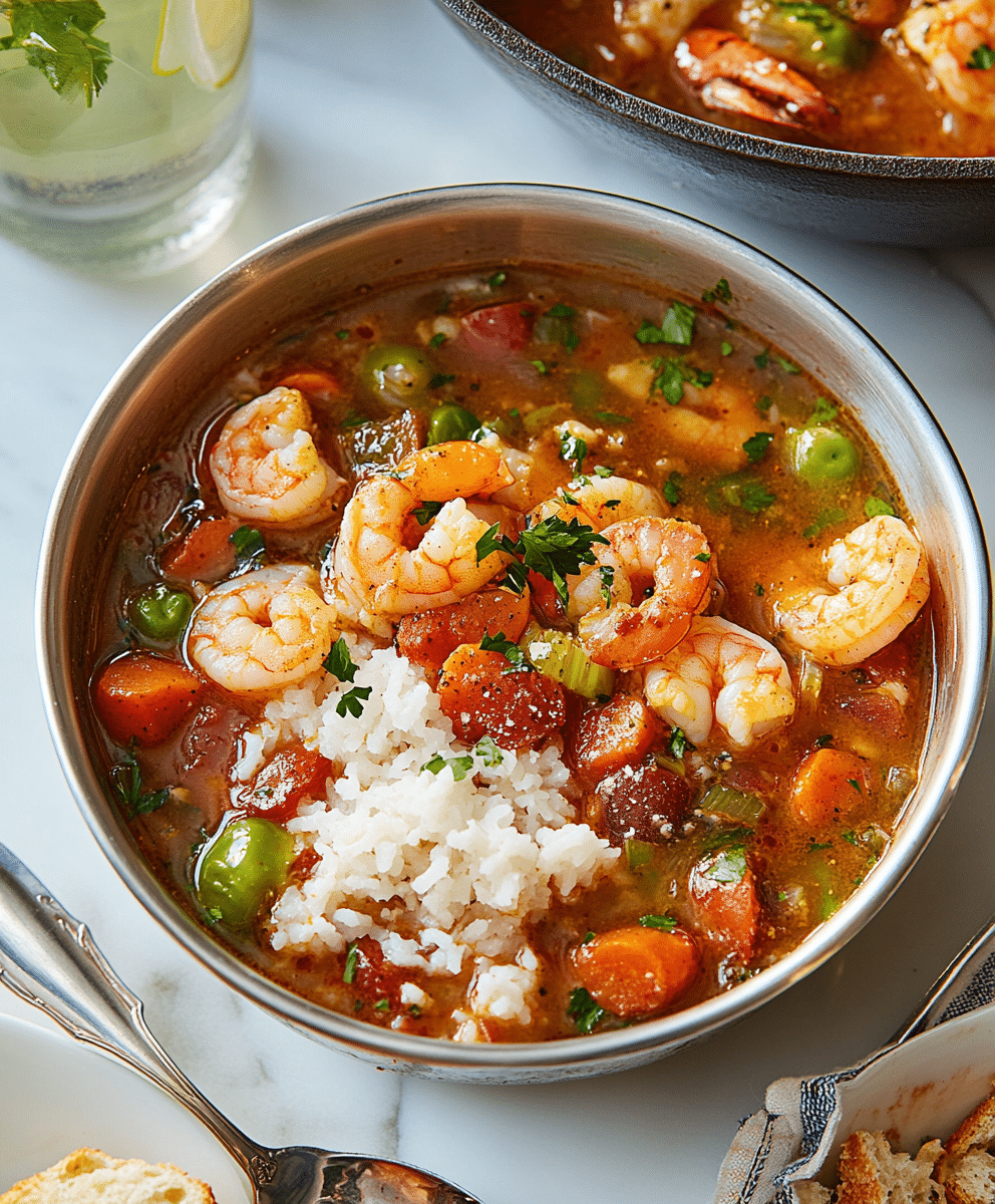 Easy Shrimp Gumbo Recipe - Savory Kitchen Stories