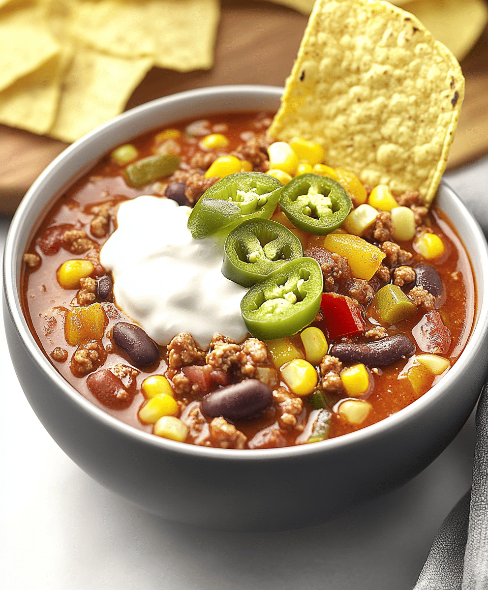 Slow Cooker Taco Chili Recipe - Savory Kitchen Stories