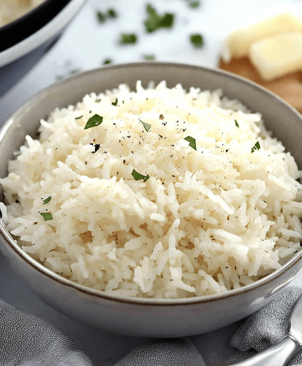 Garlic Parmesan Rice Recipe - Savory Kitchen Stories