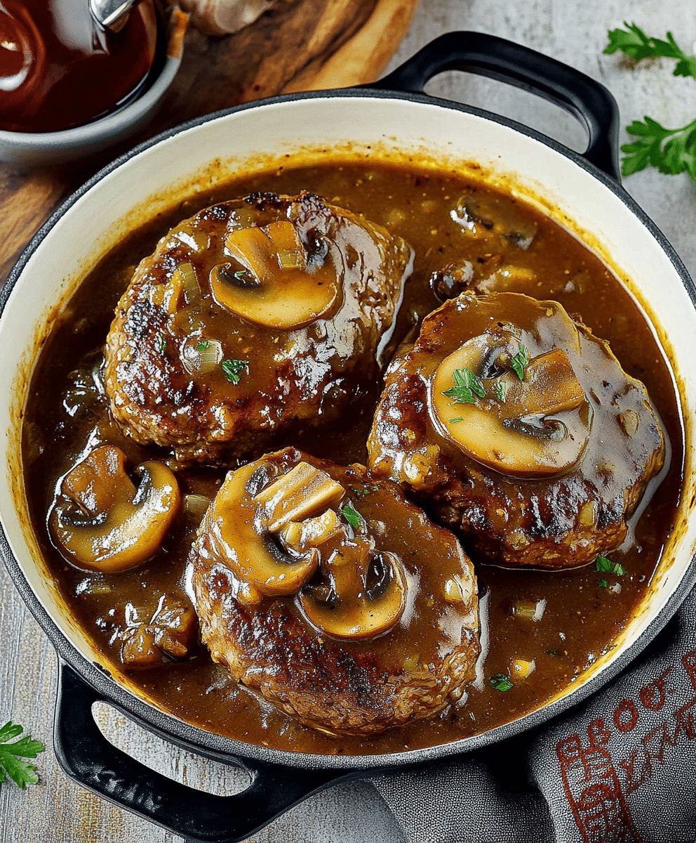 Bobby Flay Salisbury Steak Recipe With Mushroom Gravy Recipe - Savory ...