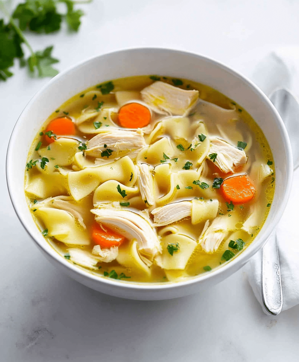 Classic Chicken Noodle Soup Recipe - Savory Kitchen Stories