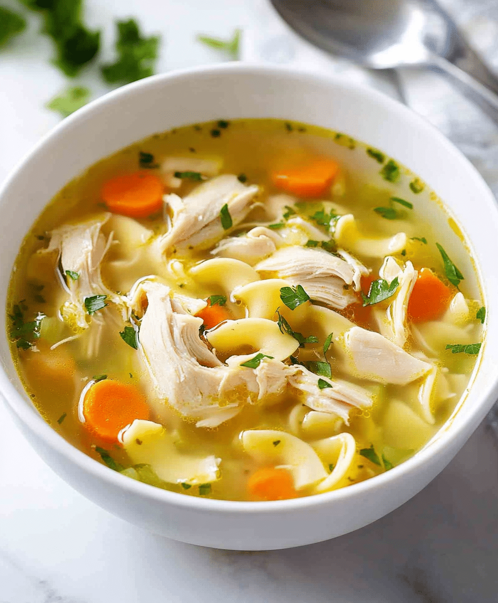 Classic Chicken Noodle Soup Recipe - Savory Kitchen Stories