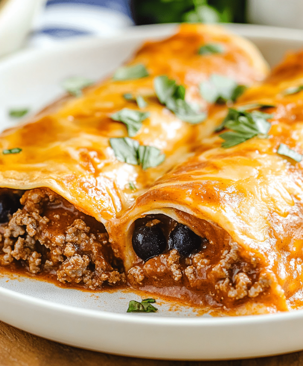 Easy Ground Beef Enchiladas Recipe - Savory Kitchen Stories