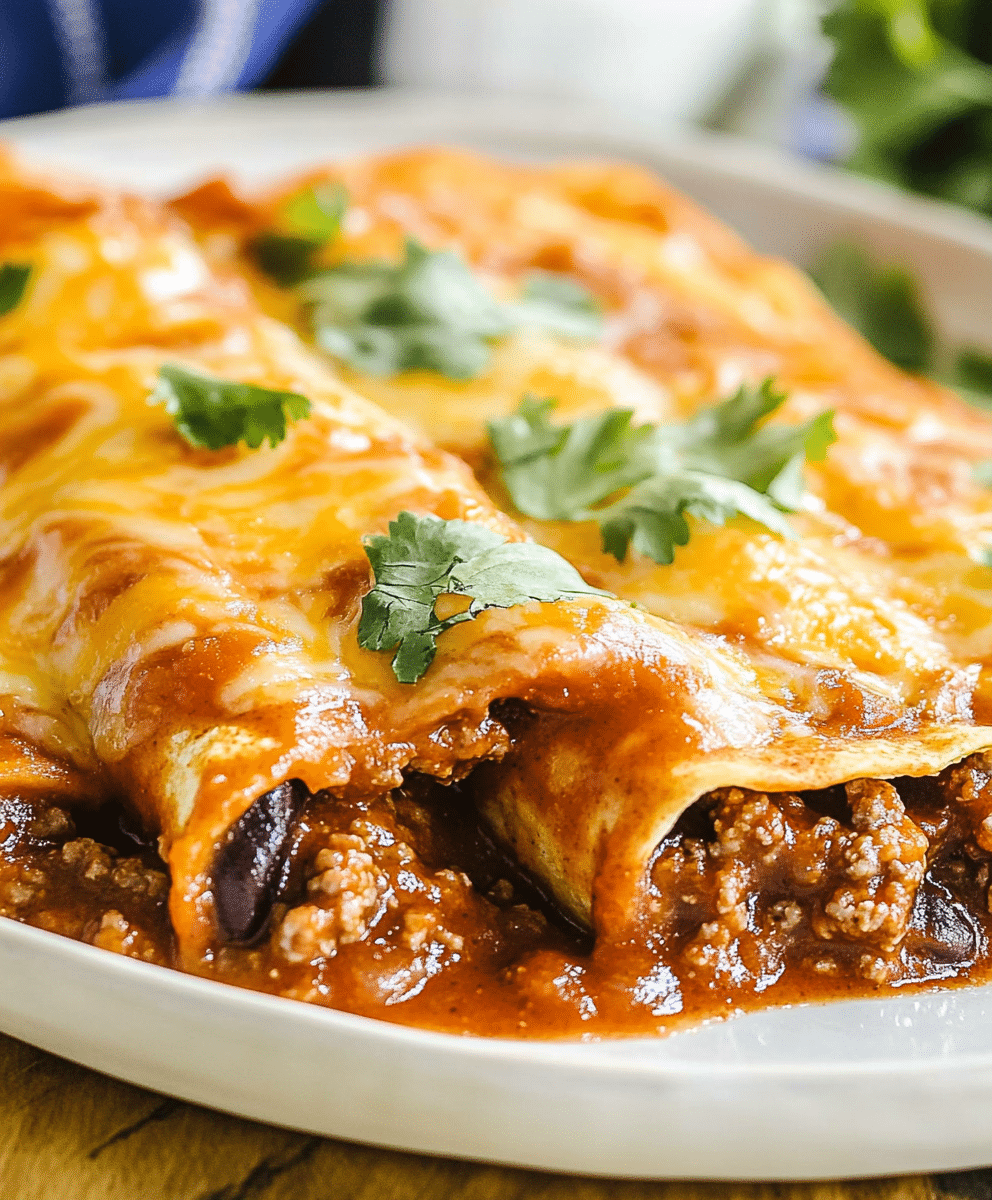 Easy Ground Beef Enchiladas Recipe - Savory Kitchen Stories