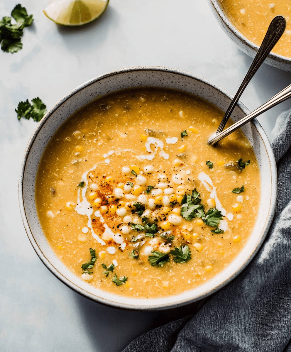 Mexican Street Corn Soup Recipe - Savory Kitchen Stories