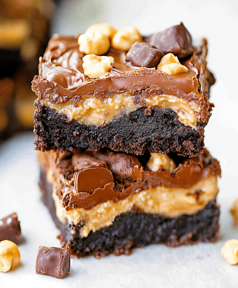 Outrageous Snickers Brownies Recipe - Savory Kitchen Stories