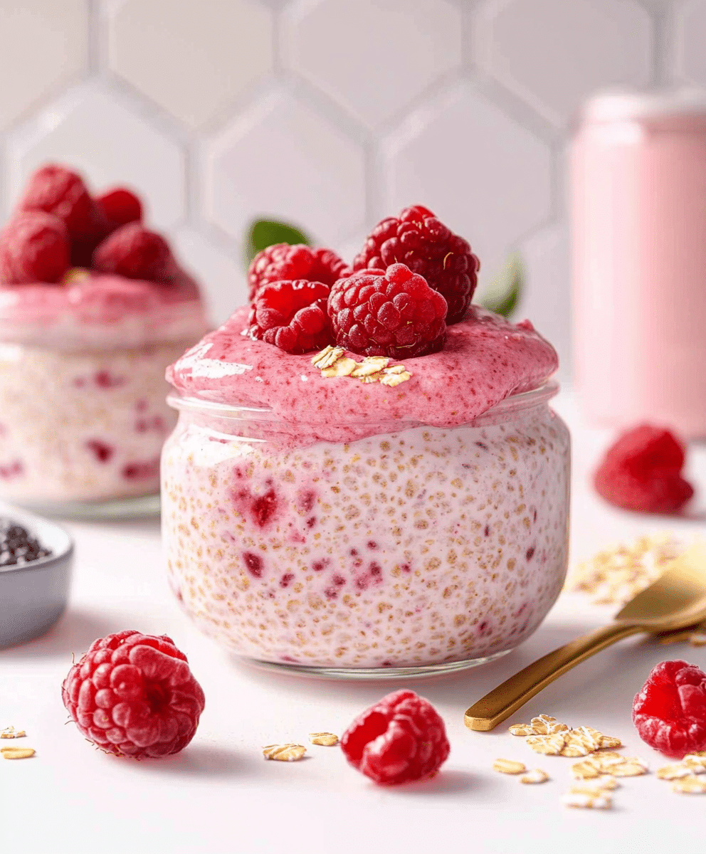 Raspberry Overnight Oats Recipe - Savory Kitchen Stories