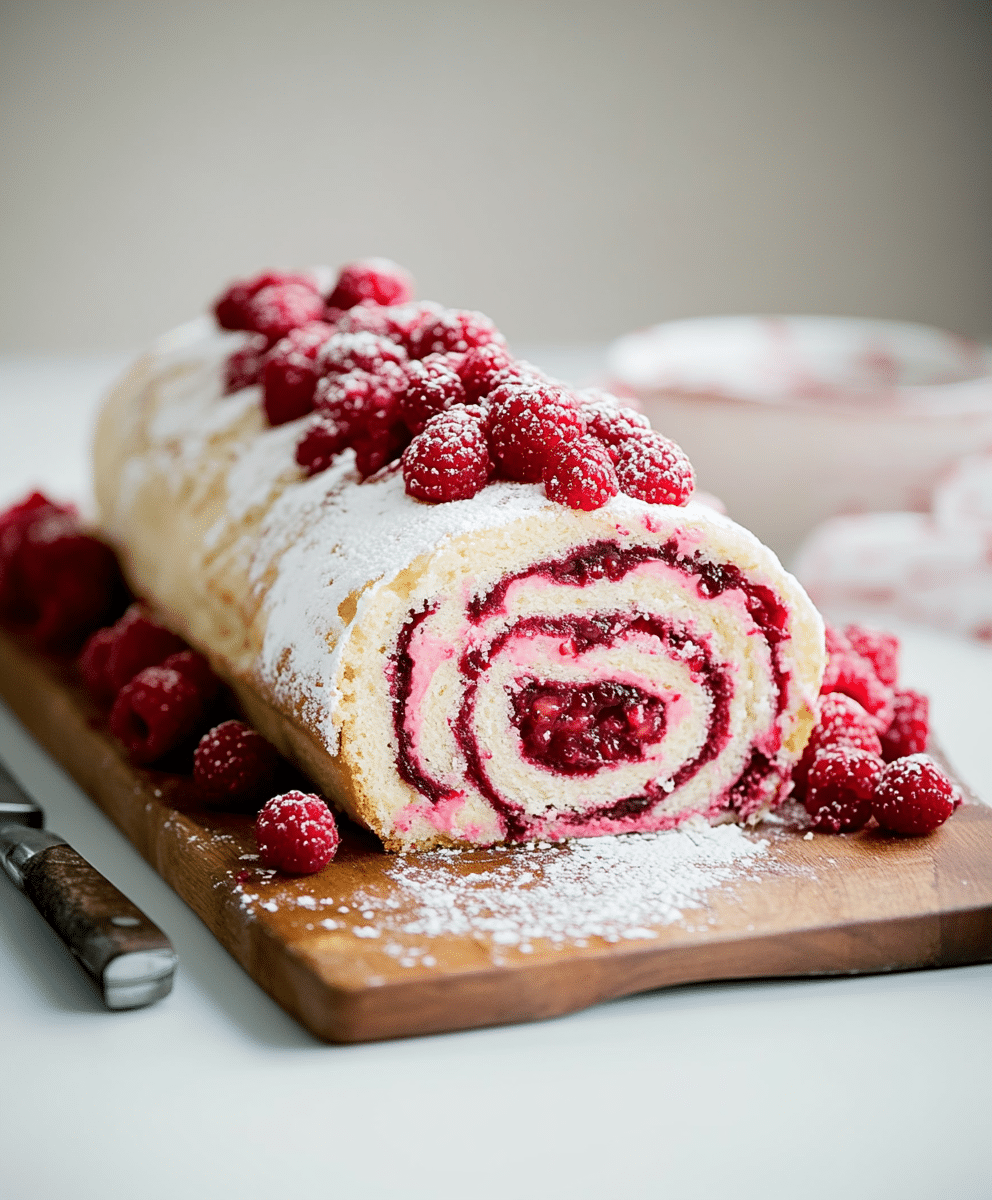 Christmas Raspberry Cake Roll Recipe - Savory Kitchen Stories